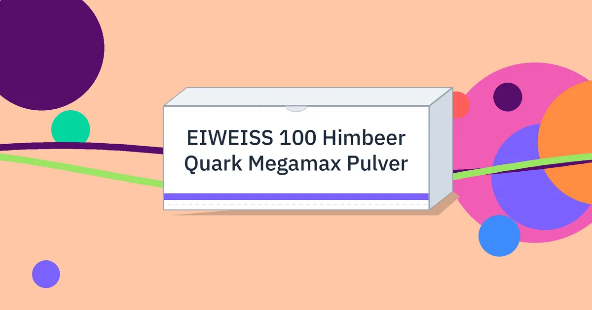Symbolbild: Packung mit der Aufschrift EIWEISS 100 Himbeer Quark Megamax Pulver (PZN 01451236) – Verfügbarkeit und Bezug in Apotheken in Frankfurt am Main