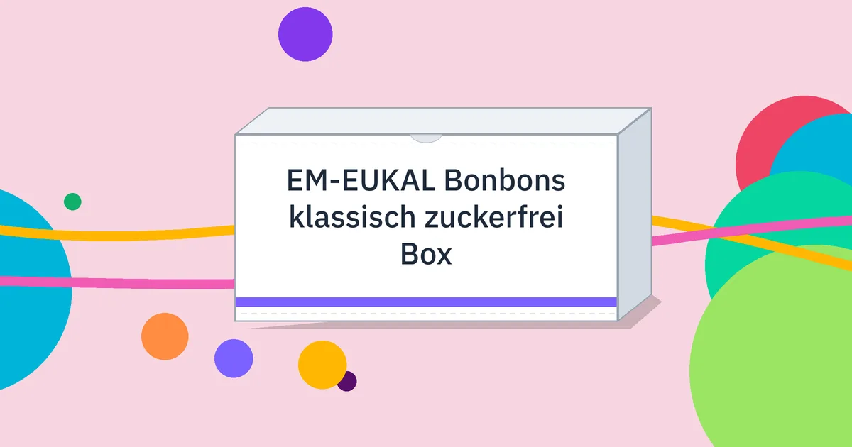 Symbolbild: Packung mit der Aufschrift EM-EUKAL Bonbons klassisch zuckerfrei Box (PZN 15877648) – Verfügbarkeit und Bezug in Apotheken in Frankfurt am Main
