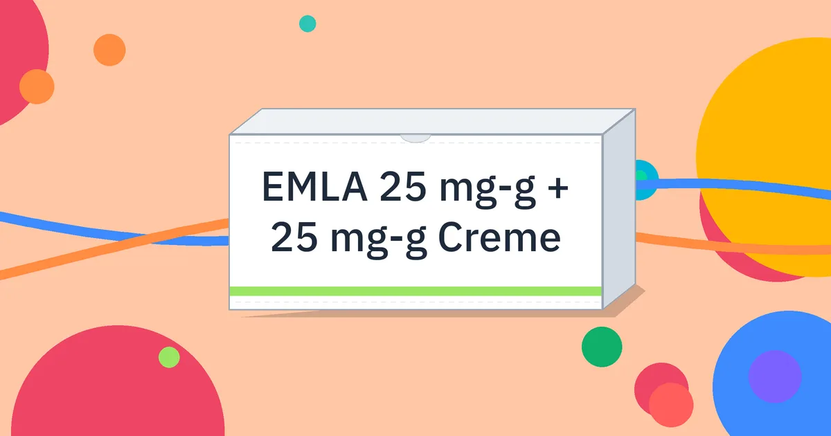 Symbolbild: Packung mit der Aufschrift EMLA 25 mg-g + 25 mg-g Creme (PZN 18262203) – Verfügbarkeit und Bezug in Apotheken in Frankfurt am Main