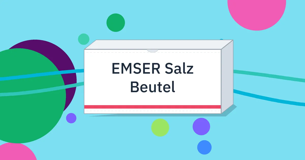 Symbolbild: Packung mit der Aufschrift EMSER Salz Beutel (PZN 07522434) – Verfügbarkeit und Bezug in Apotheken in Frankfurt am Main