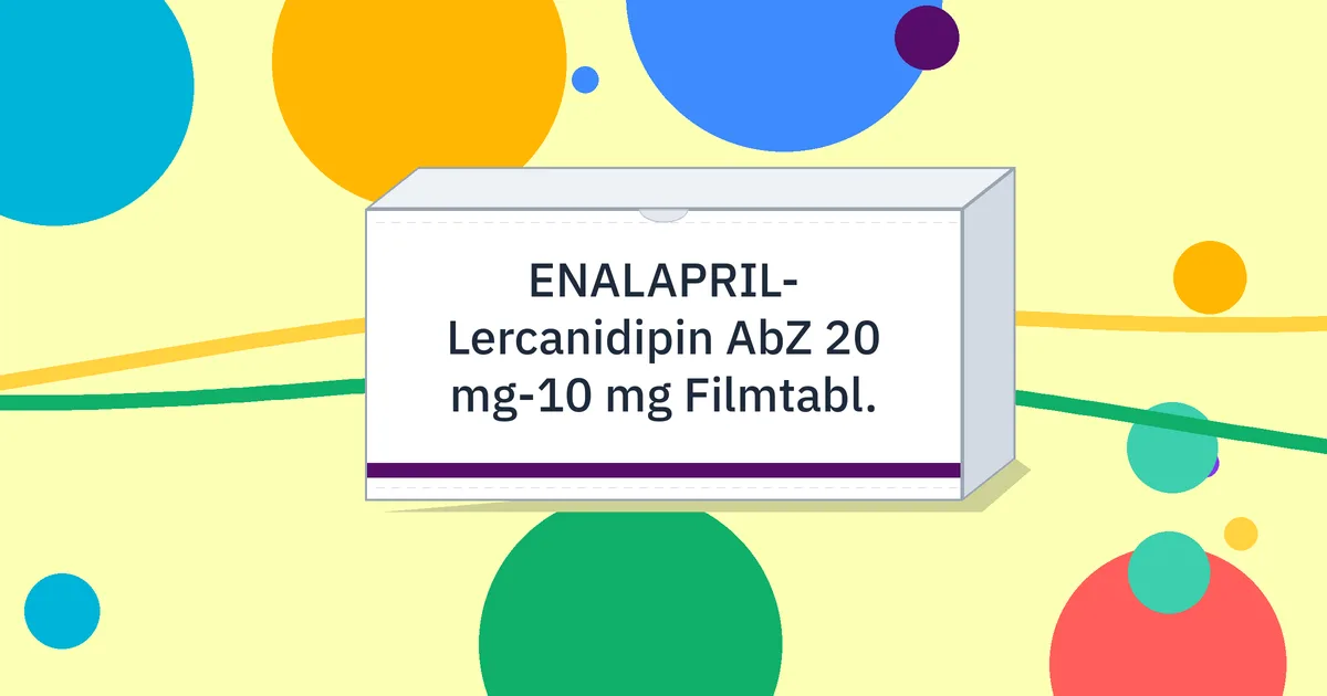 Symbolbild: Packung mit der Aufschrift ENALAPRIL-Lercanidipin AbZ 20 mg-10 mg Filmtabl. (PZN 18708917) – Verfügbarkeit und Bezug in Apotheken in Frankfurt am Main
