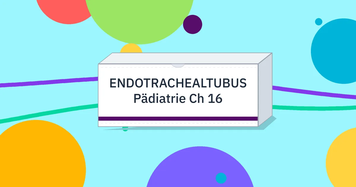 Symbolbild: Packung mit der Aufschrift ENDOTRACHEALTUBUS Pädiatrie Ch 16 (PZN 04472233) – Verfügbarkeit und Bezug in Apotheken in Frankfurt am Main