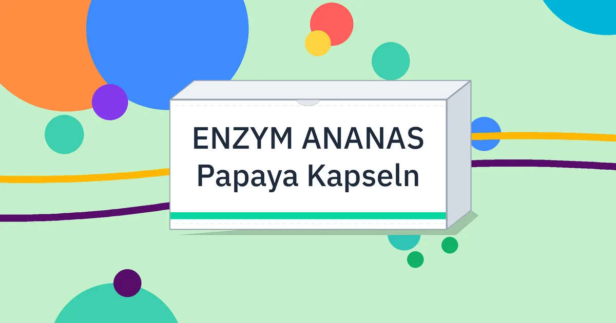 Symbolbild: Packung mit der Aufschrift ENZYM ANANAS Papaya Kapseln (PZN 00492233) – Verfügbarkeit und Bezug in Apotheken in Frankfurt am Main