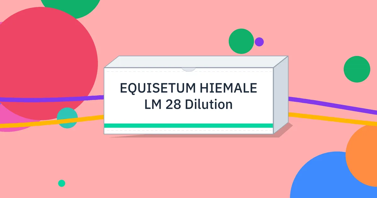 Symbolbild: Packung mit der Aufschrift EQUISETUM HIEMALE LM 28 Dilution (PZN 13473645) – Verfügbarkeit und Bezug in Apotheken in Frankfurt am Main