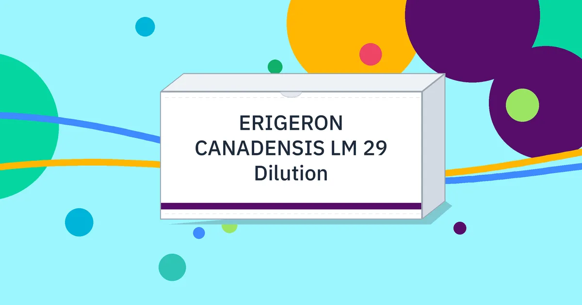 Symbolbild: Packung mit der Aufschrift ERIGERON CANADENSIS LM 29 Dilution (PZN 13478329) – Verfügbarkeit und Bezug in Apotheken in Frankfurt am Main