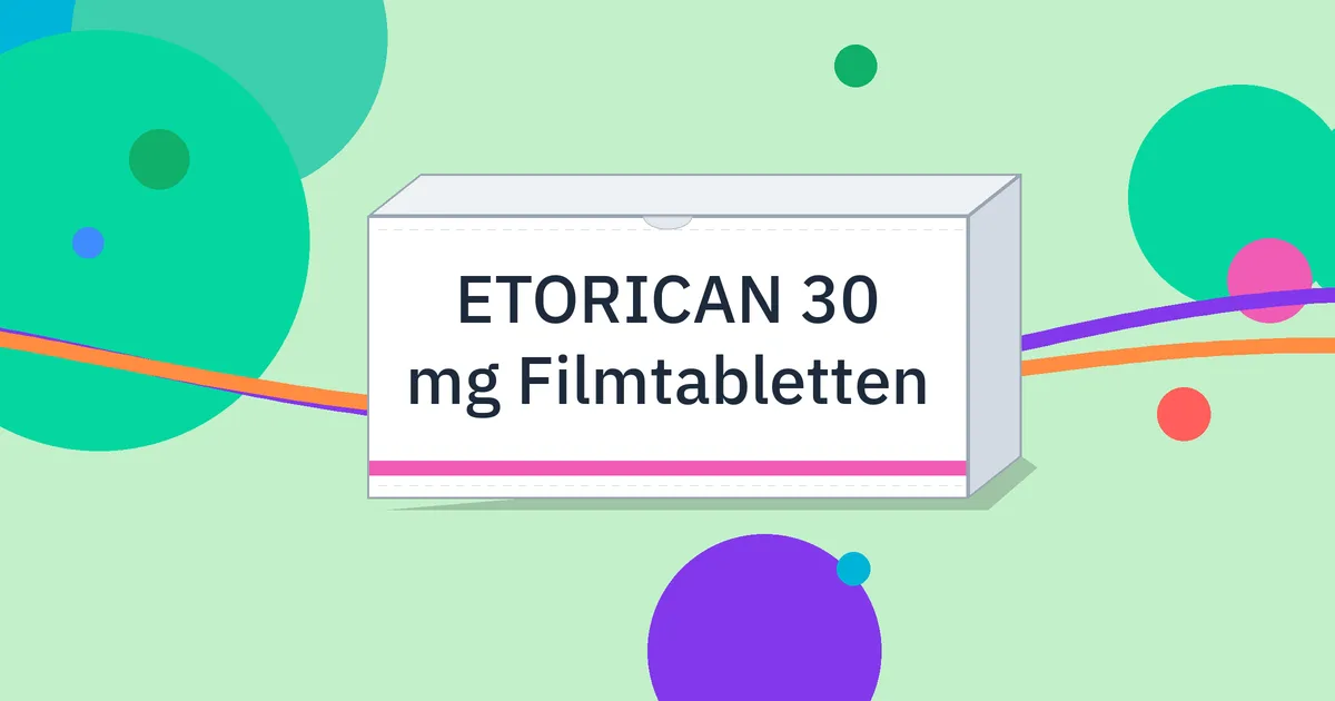 Symbolbild: Packung mit der Aufschrift ETORICAN 30 mg Filmtabletten (PZN 12652535) – Verfügbarkeit und Bezug in Apotheken in Frankfurt am Main