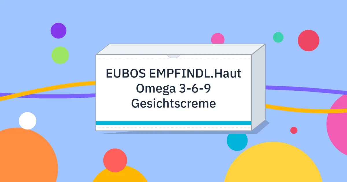 Symbolbild: Packung mit der Aufschrift EUBOS EMPFINDL.Haut Omega 3-6-9 Gesichtscreme (PZN 07392894) – Verfügbarkeit und Bezug in Apotheken in Frankfurt am Main