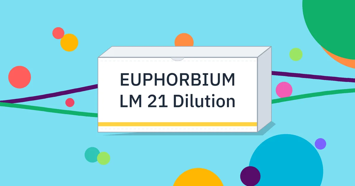 Symbolbild: Packung mit der Aufschrift EUPHORBIUM LM 21 Dilution (PZN 13483307) – Verfügbarkeit und Bezug in Apotheken in Frankfurt am Main