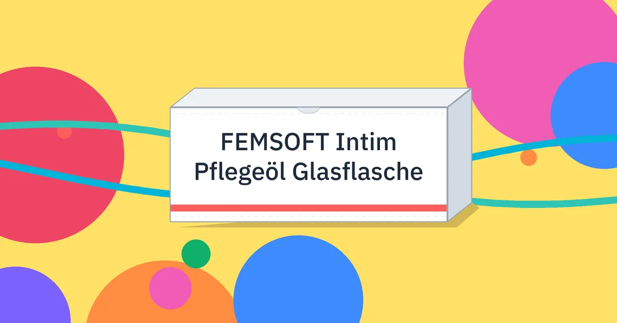 Symbolbild: Packung mit der Aufschrift FEMSOFT Intim Pflegeöl Glasflasche (PZN 17244226) – Verfügbarkeit und Bezug in Apotheken in Frankfurt am Main