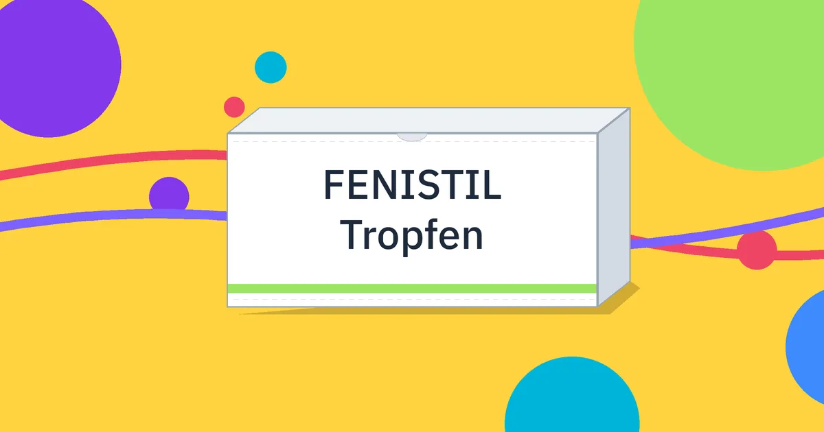 Symbolbild: Packung mit der Aufschrift FENISTIL Tropfen (PZN 01329096) – Verfügbarkeit und Bezug in Apotheken in Frankfurt am Main