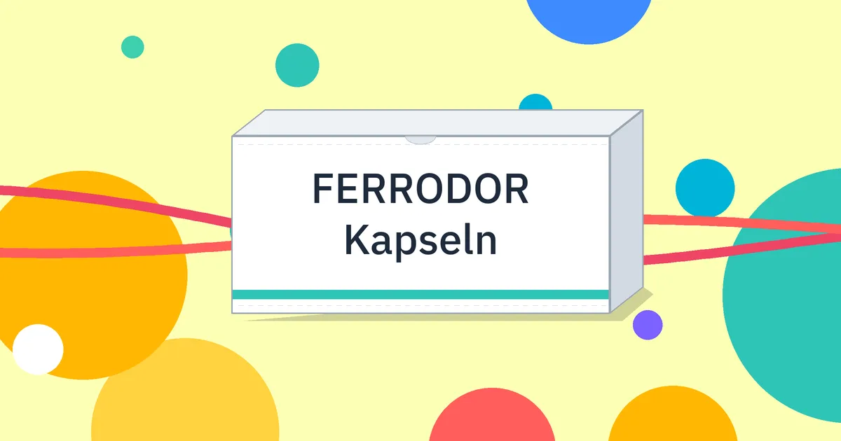 Symbolbild: Packung mit der Aufschrift FERRODOR Kapseln (PZN 18502328) – Verfügbarkeit und Bezug in Apotheken in Frankfurt am Main