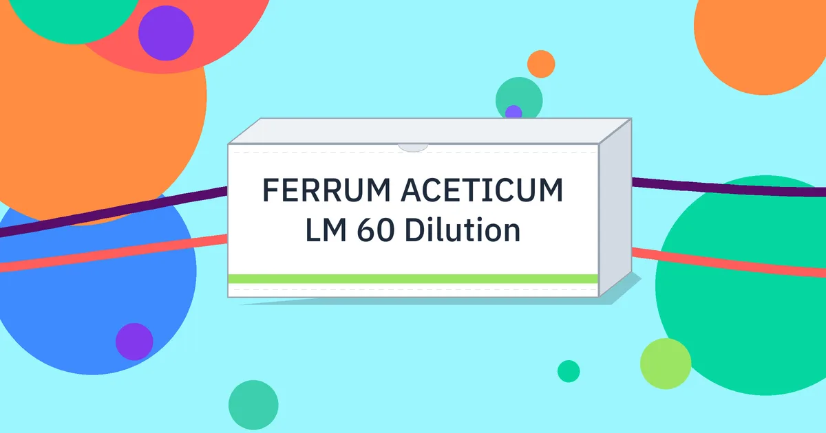 Symbolbild: Packung mit der Aufschrift FERRUM ACETICUM LM 60 Dilution (PZN 13488575) – Verfügbarkeit und Bezug in Apotheken in Frankfurt am Main