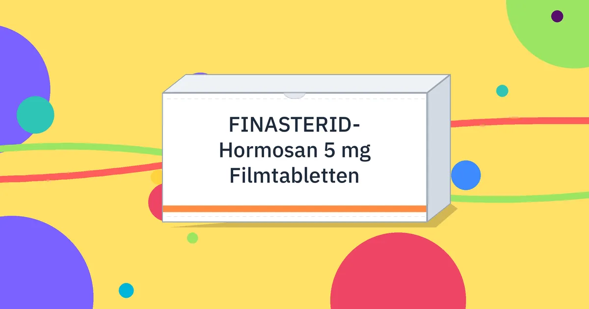 Symbolbild: Packung mit der Aufschrift FINASTERID-Hormosan 5 mg Filmtabletten (PZN 10325795) – Verfügbarkeit und Bezug in Apotheken in Frankfurt am Main