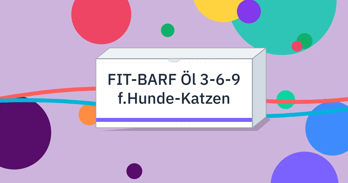Symbolbild: Packung mit der Aufschrift FIT-BARF Öl 3-6-9 f.Hunde-Katzen (PZN 17997701) – Verfügbarkeit und Bezug in Apotheken in Frankfurt am Main