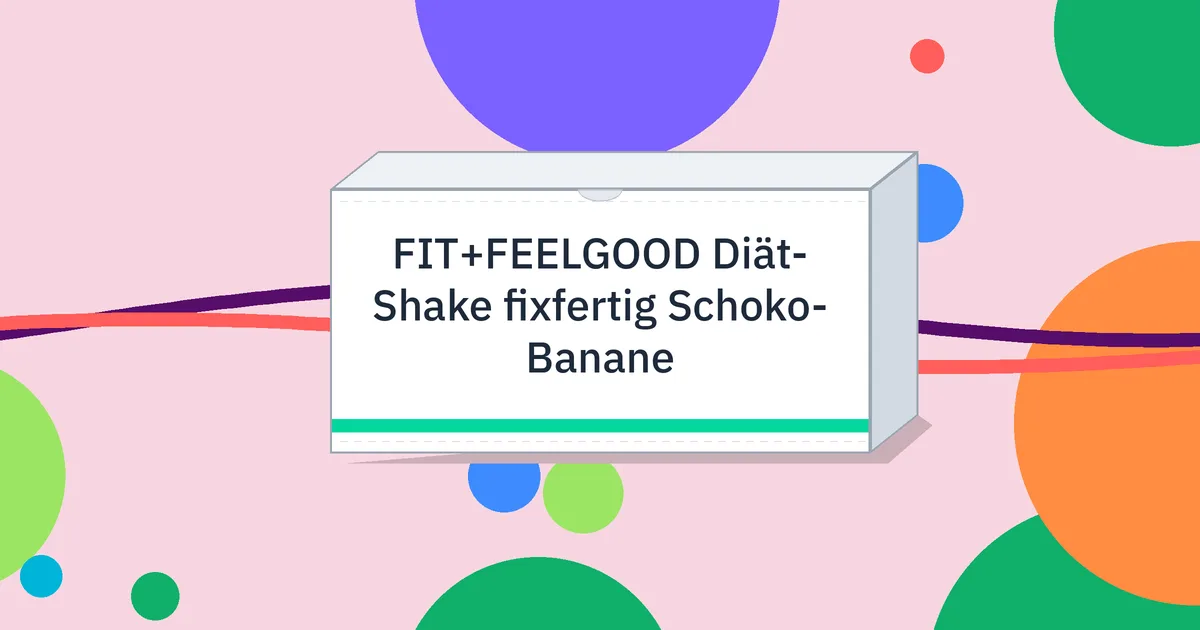 Symbolbild: Packung mit der Aufschrift FIT+FEELGOOD Diät-Shake fixfertig Schoko-Banane (PZN 07626576) – Verfügbarkeit und Bezug in Apotheken in Frankfurt am Main