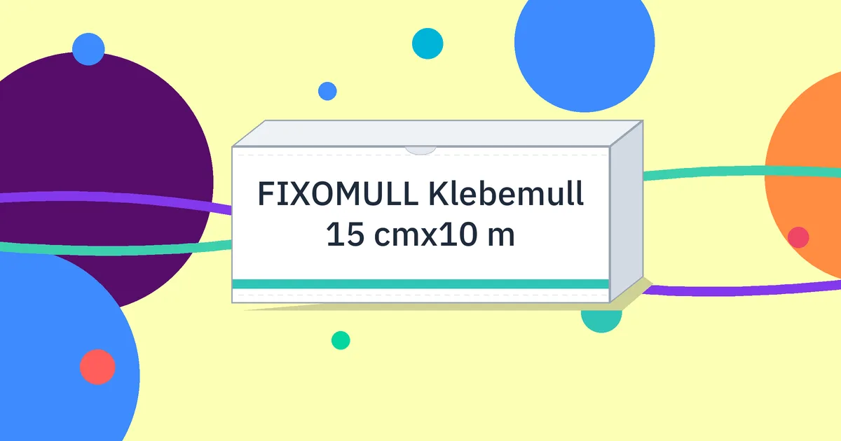 Symbolbild: Packung mit der Aufschrift FIXOMULL Klebemull 15 cmx10 m (PZN 18297785) – Verfügbarkeit und Bezug in Apotheken in Frankfurt am Main