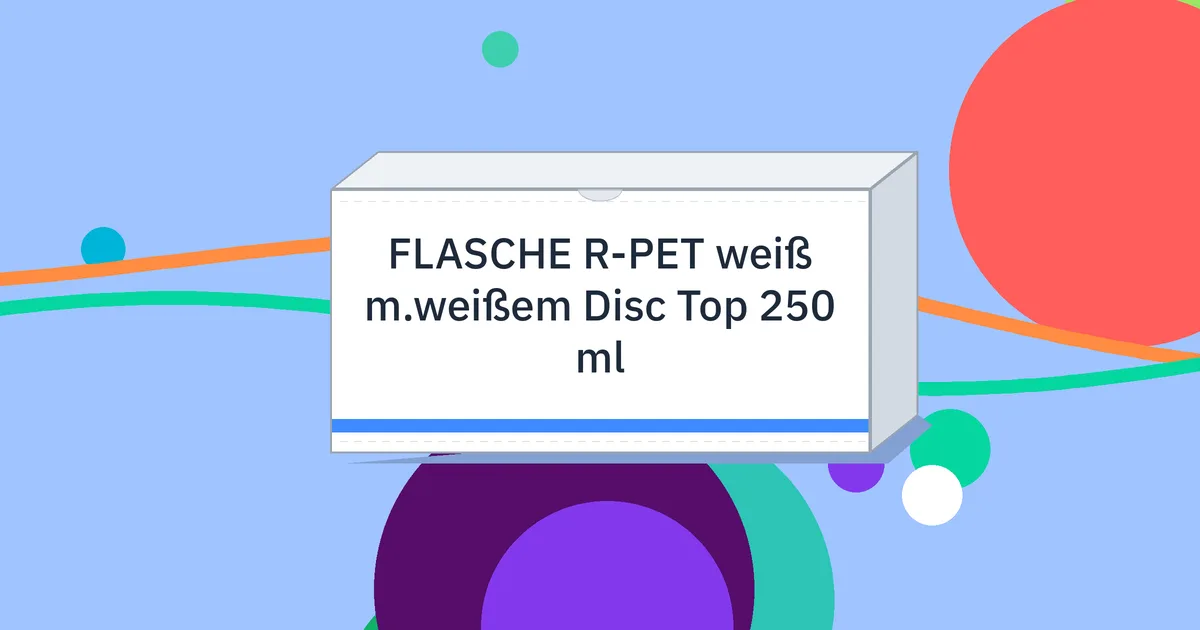 Symbolbild: Packung mit der Aufschrift FLASCHE R-PET weiß m.weißem Disc Top 250 ml (PZN 16681284) – Verfügbarkeit und Bezug in Apotheken in Frankfurt am Main