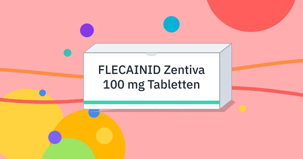 Symbolbild: Packung mit der Aufschrift FLECAINID Zentiva 100 mg Tabletten (PZN 19179869) – Verfügbarkeit und Bezug in Apotheken in Frankfurt am Main