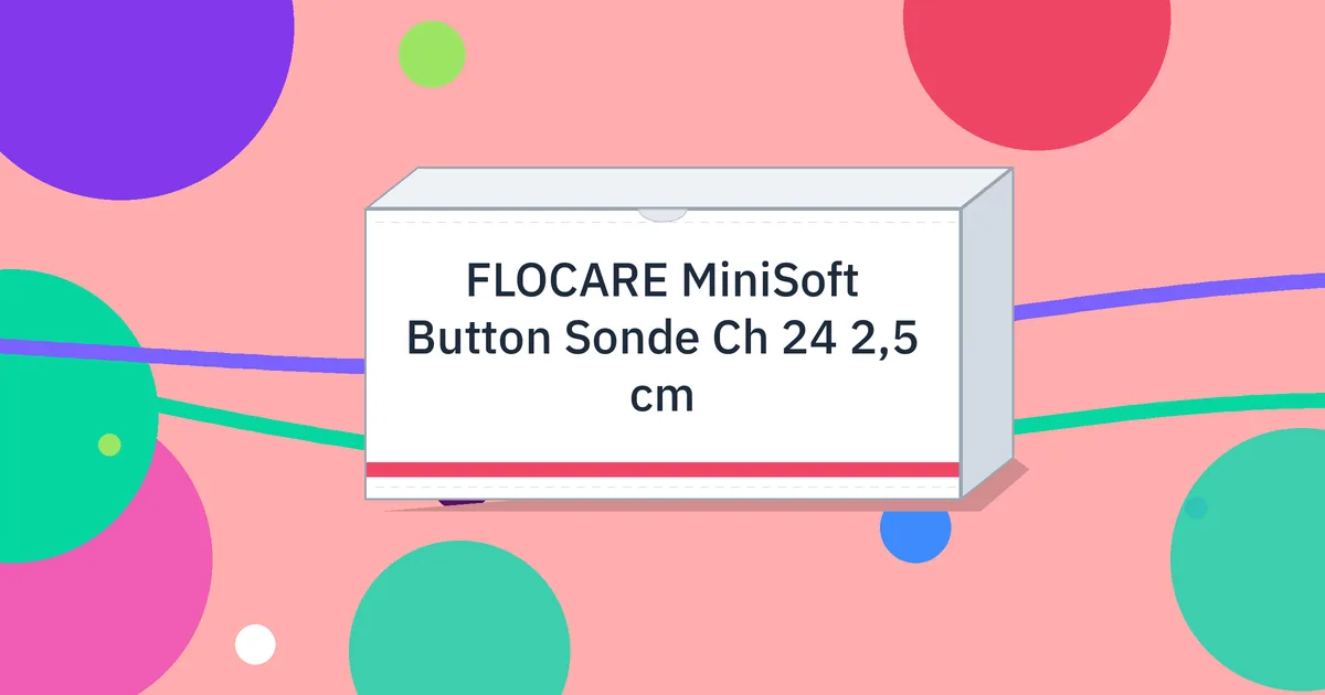 Symbolbild: Packung mit der Aufschrift FLOCARE MiniSoft Button Sonde Ch 24 2,5 cm (PZN 16019579) – Verfügbarkeit und Bezug in Apotheken in Frankfurt am Main