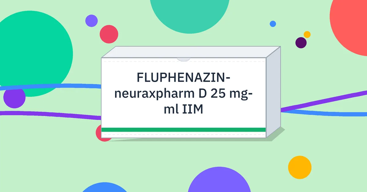 Symbolbild: Packung mit der Aufschrift FLUPHENAZIN-neuraxpharm D 25 mg-ml IIM (PZN 04935590) – Verfügbarkeit und Bezug in Apotheken in Frankfurt am Main