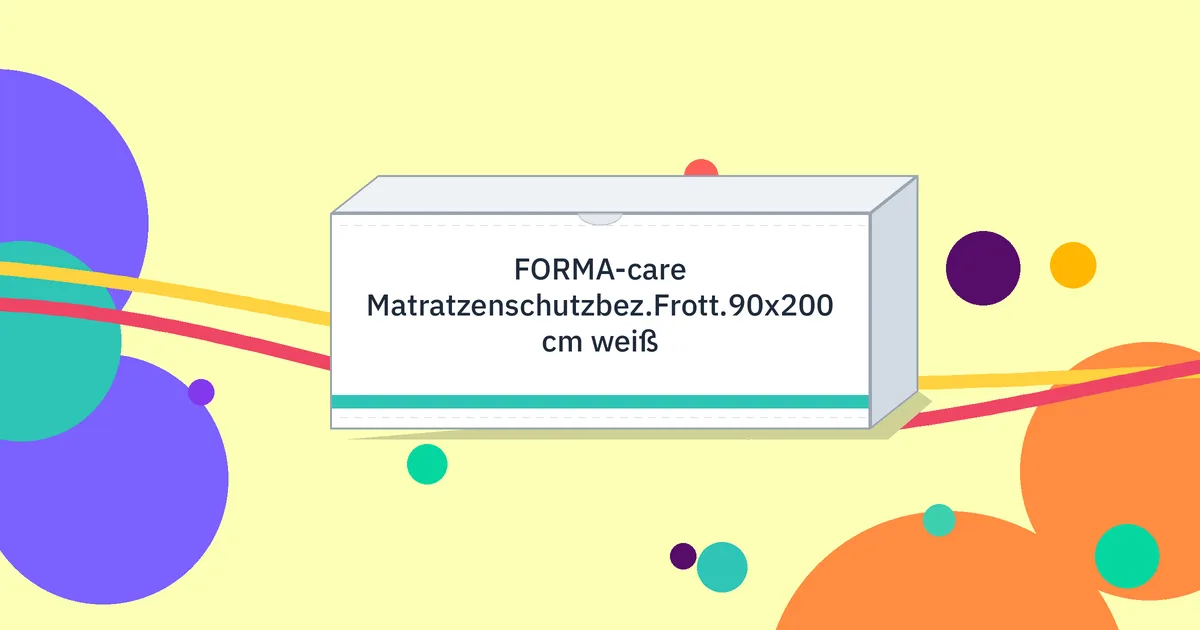 Symbolbild: Packung mit der Aufschrift FORMA-care Matratzenschutzbez.Frott.90x200 cm weiß (PZN 06559493) – Verfügbarkeit und Bezug in Apotheken in Frankfurt am Main