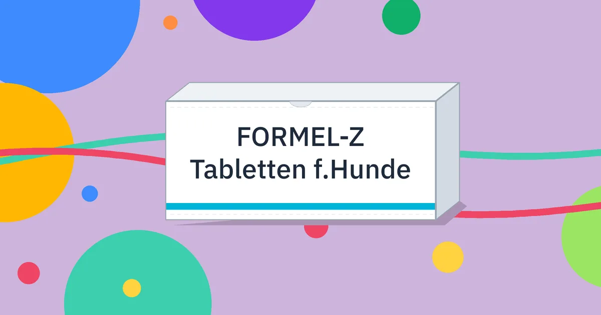 Symbolbild: Packung mit der Aufschrift FORMEL-Z Tabletten f.Hunde (PZN 08760130) – Verfügbarkeit und Bezug in Apotheken in Frankfurt am Main