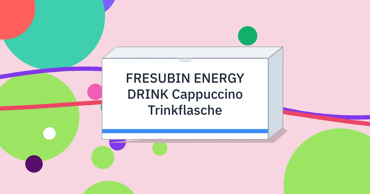 Symbolbild: Packung mit der Aufschrift FRESUBIN ENERGY DRINK Cappuccino Trinkflasche (PZN 20005175) – Verfügbarkeit und Bezug in Apotheken in Frankfurt am Main