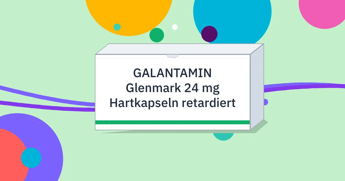 Symbolbild: Packung mit der Aufschrift GALANTAMIN Glenmark 24 mg Hartkapseln retardiert (PZN 14135502) – Verfügbarkeit und Bezug in Apotheken in Frankfurt am Main