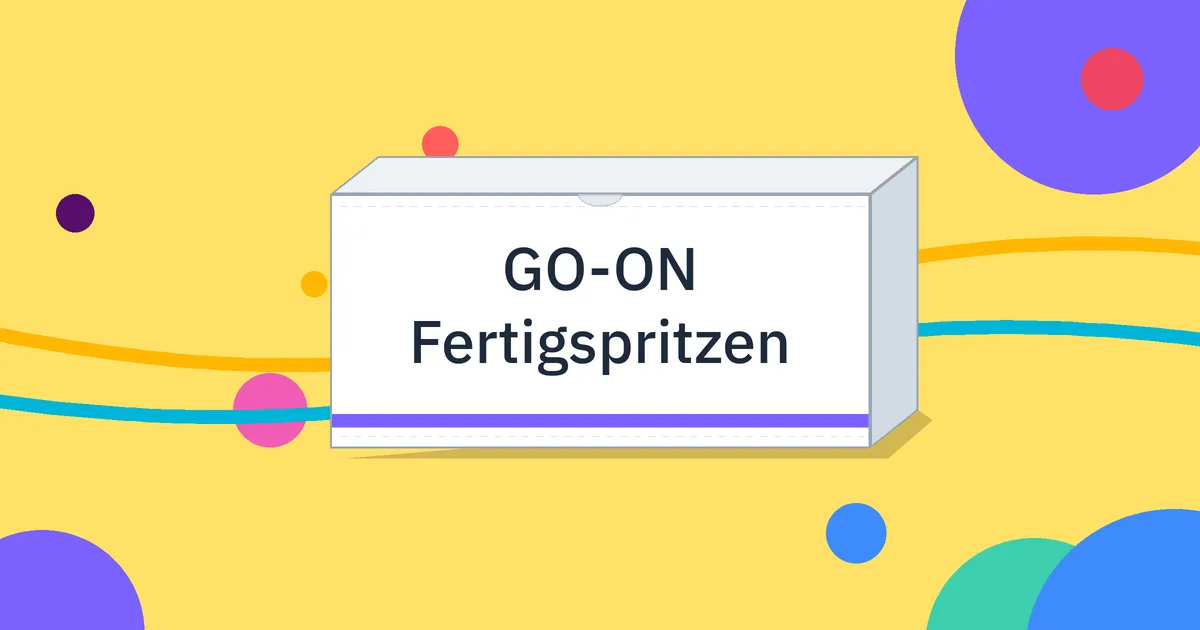 Symbolbild: Packung mit der Aufschrift GO-ON Fertigspritzen (PZN 06121437) – Verfügbarkeit und Bezug in Apotheken in Frankfurt am Main