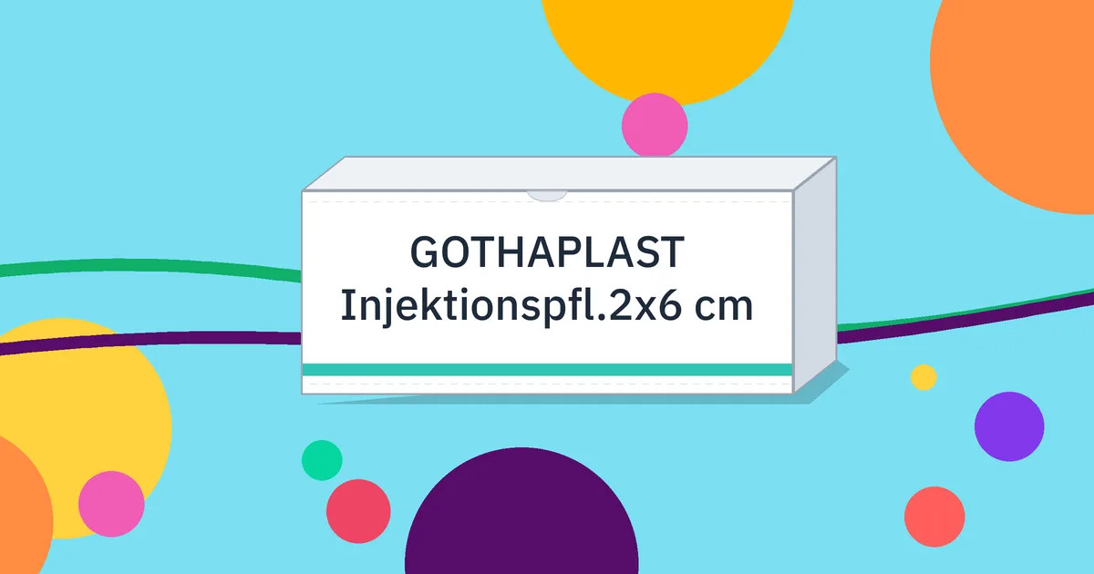 Symbolbild: Packung mit der Aufschrift GOTHAPLAST Injektionspfl.2x6 cm (PZN 04079139) – Verfügbarkeit und Bezug in Apotheken in Frankfurt am Main