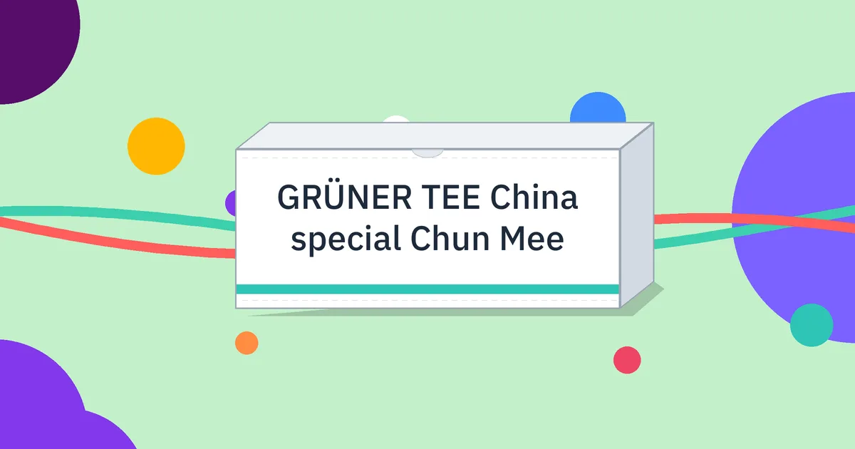 Symbolbild: Packung mit der Aufschrift GRÜNER TEE China special Chun Mee (PZN 00051428) – Verfügbarkeit und Bezug in Apotheken in Frankfurt am Main