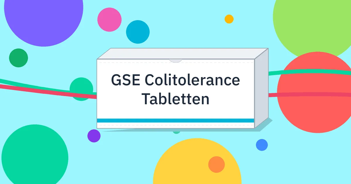 Symbolbild: Packung mit der Aufschrift GSE Colitolerance Tabletten (PZN 19197761) – Verfügbarkeit und Bezug in Apotheken in Frankfurt am Main