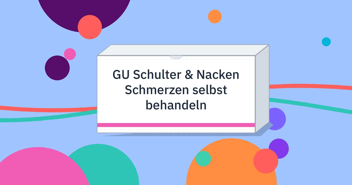 Symbolbild: Packung mit der Aufschrift GU Schulter & Nacken Schmerzen selbst behandeln (PZN 17538040) – Verfügbarkeit und Bezug in Apotheken in Frankfurt am Main