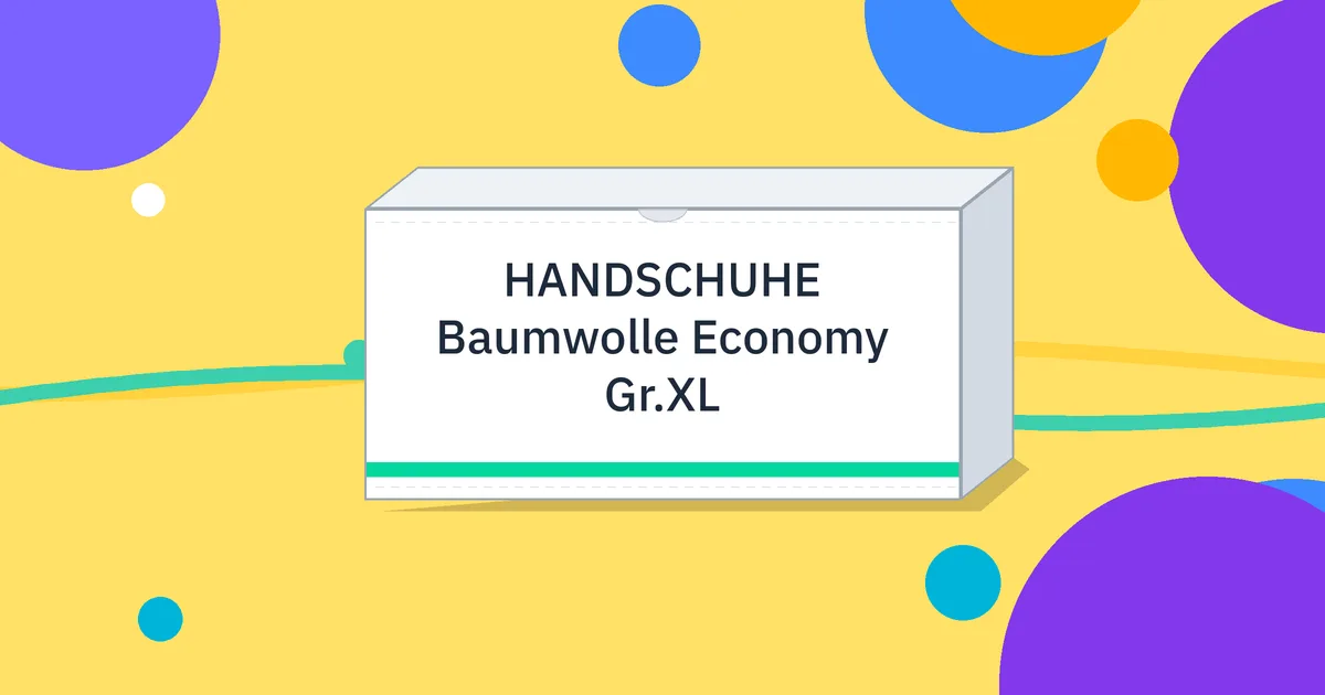 Symbolbild: Packung mit der Aufschrift HANDSCHUHE Baumwolle Economy Gr.XL (PZN 00212096) – Verfügbarkeit und Bezug in Apotheken in Frankfurt am Main