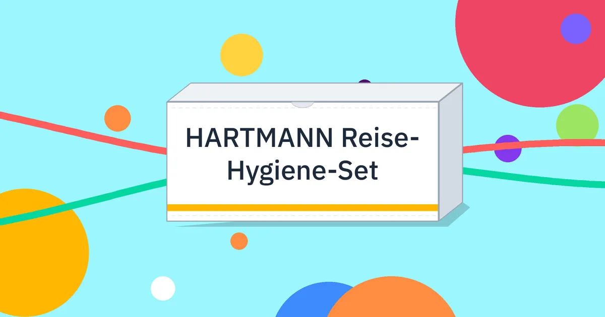 Symbolbild: Packung mit der Aufschrift HARTMANN Reise-Hygiene-Set (PZN 16797549) – Verfügbarkeit und Bezug in Apotheken in Frankfurt am Main