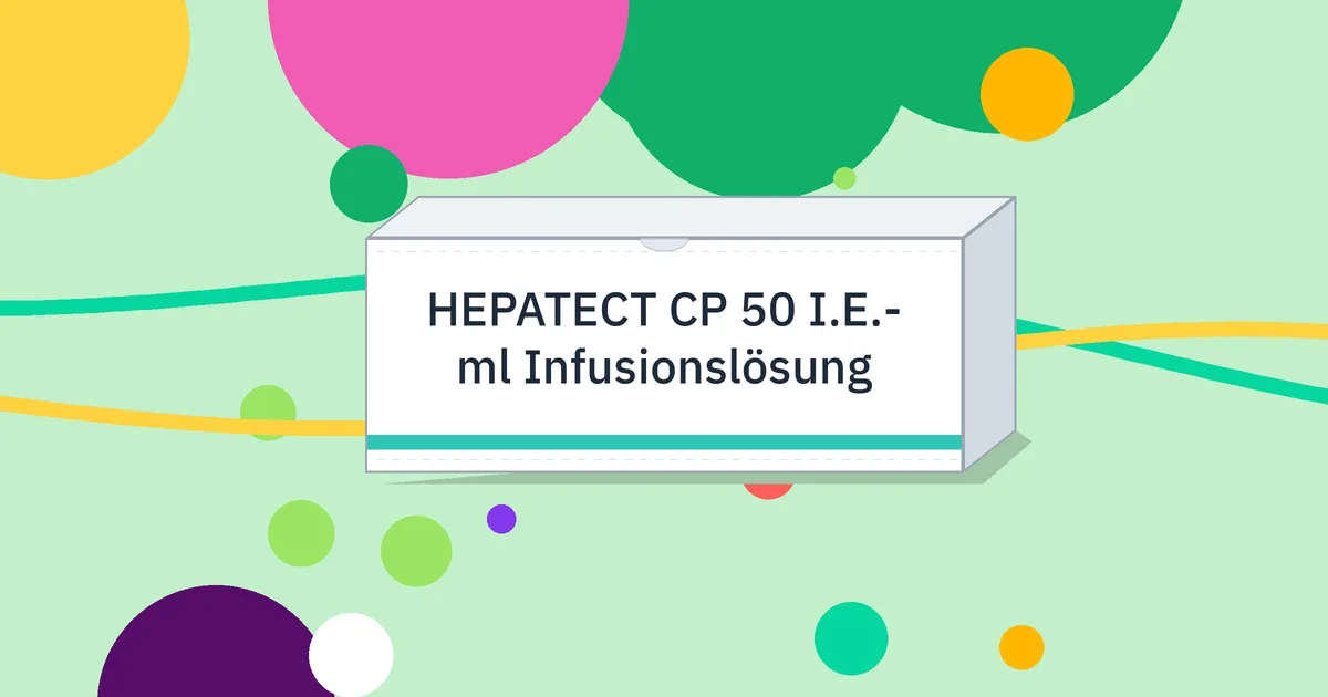 Symbolbild: Packung mit der Aufschrift HEPATECT CP 50 I.E.-ml Infusionslösung (PZN 12739785) – Verfügbarkeit und Bezug in Apotheken in Frankfurt am Main