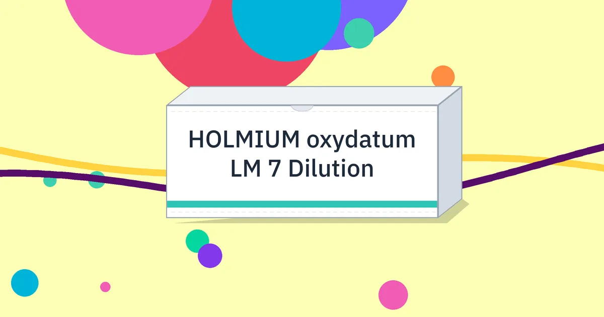 Symbolbild: Packung mit der Aufschrift HOLMIUM oxydatum LM 7 Dilution (PZN 13554823) – Verfügbarkeit und Bezug in Apotheken in Frankfurt am Main