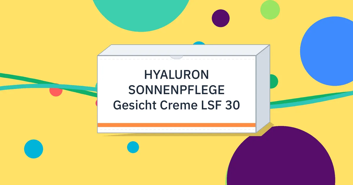 Symbolbild: Packung mit der Aufschrift HYALURON SONNENPFLEGE Gesicht Creme LSF 30 (PZN 12555157) – Verfügbarkeit und Bezug in Apotheken in Frankfurt am Main