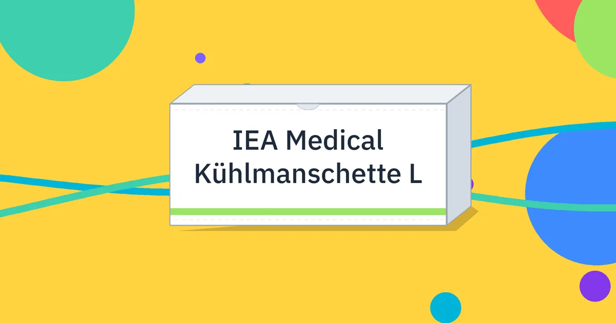 Symbolbild: Packung mit der Aufschrift IEA Medical Kühlmanschette L (PZN 20319577) – Verfügbarkeit und Bezug in Apotheken in Frankfurt am Main