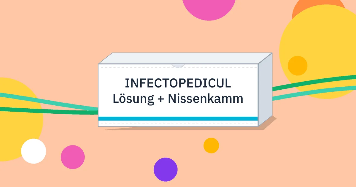 Symbolbild: Packung mit der Aufschrift INFECTOPEDICUL Lösung + Nissenkamm (PZN 09687091) – Verfügbarkeit und Bezug in Apotheken in Frankfurt am Main