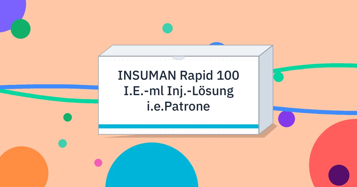 Symbolbild: Packung mit der Aufschrift INSUMAN Rapid 100 I.E.-ml Inj.-Lösung i.e.Patrone (PZN 02883676) – Verfügbarkeit und Bezug in Apotheken in Frankfurt am Main