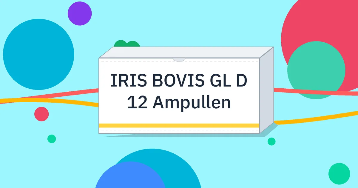 Symbolbild: Packung mit der Aufschrift IRIS BOVIS GL D 12 Ampullen (PZN 02880063) – Verfügbarkeit und Bezug in Apotheken in Frankfurt am Main