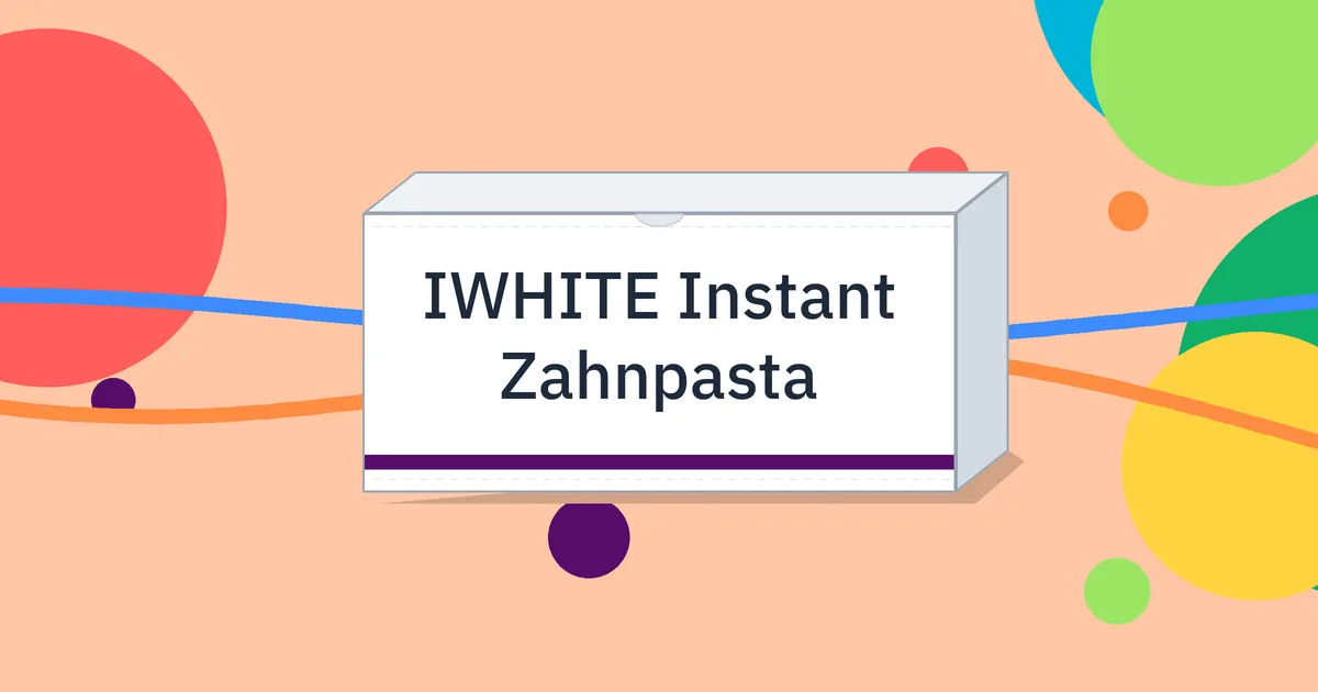 Symbolbild: Packung mit der Aufschrift IWHITE Instant Zahnpasta (PZN 12481826) – Verfügbarkeit und Bezug in Apotheken in Frankfurt am Main