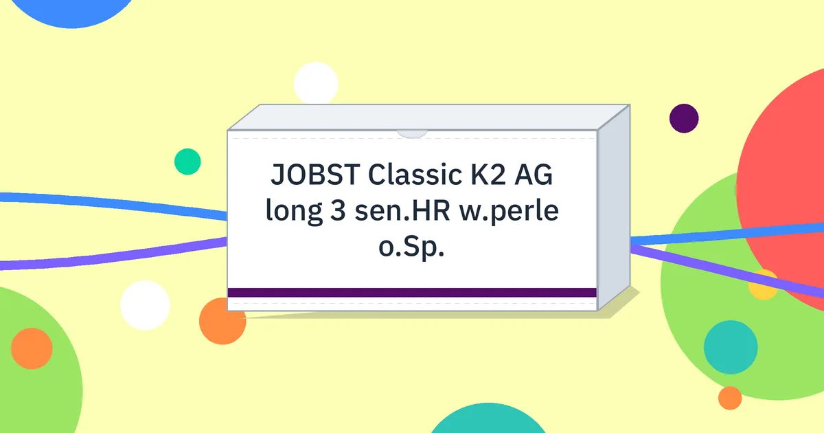 Symbolbild: Packung mit der Aufschrift JOBST Classic K2 AG long 3 sen.HR w.perle o.Sp. (PZN 17959310) – Verfügbarkeit und Bezug in Apotheken in Frankfurt am Main