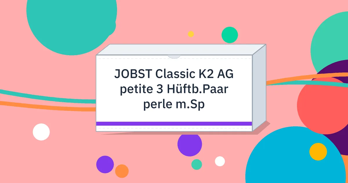 Symbolbild: Packung mit der Aufschrift JOBST Classic K2 AG petite 3 Hüftb.Paar perle m.Sp (PZN 13064786) – Verfügbarkeit und Bezug in Apotheken in Frankfurt am Main
