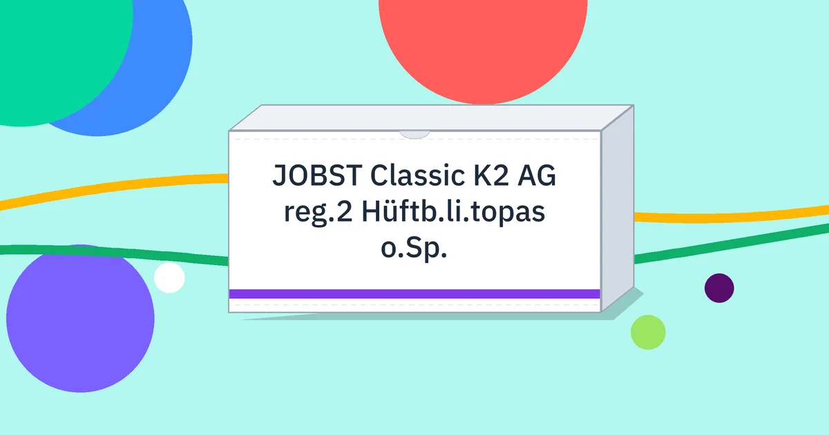 Symbolbild: Packung mit der Aufschrift JOBST Classic K2 AG reg.2 Hüftb.li.topas o.Sp. (PZN 13066302) – Verfügbarkeit und Bezug in Apotheken in Frankfurt am Main