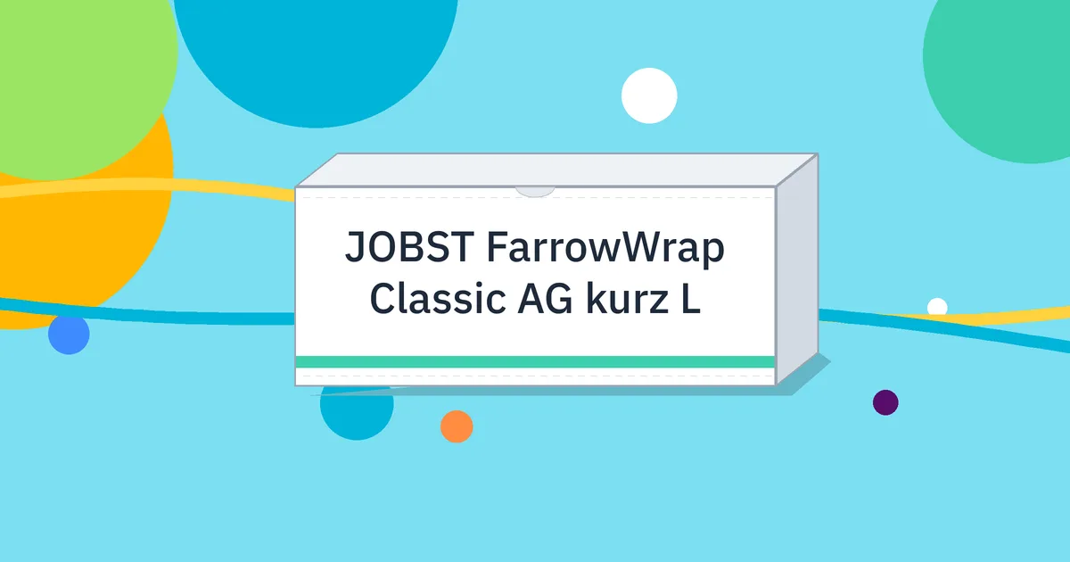 Symbolbild: Packung mit der Aufschrift JOBST FarrowWrap Classic AG kurz L (PZN 13869805) – Verfügbarkeit und Bezug in Apotheken in Frankfurt am Main