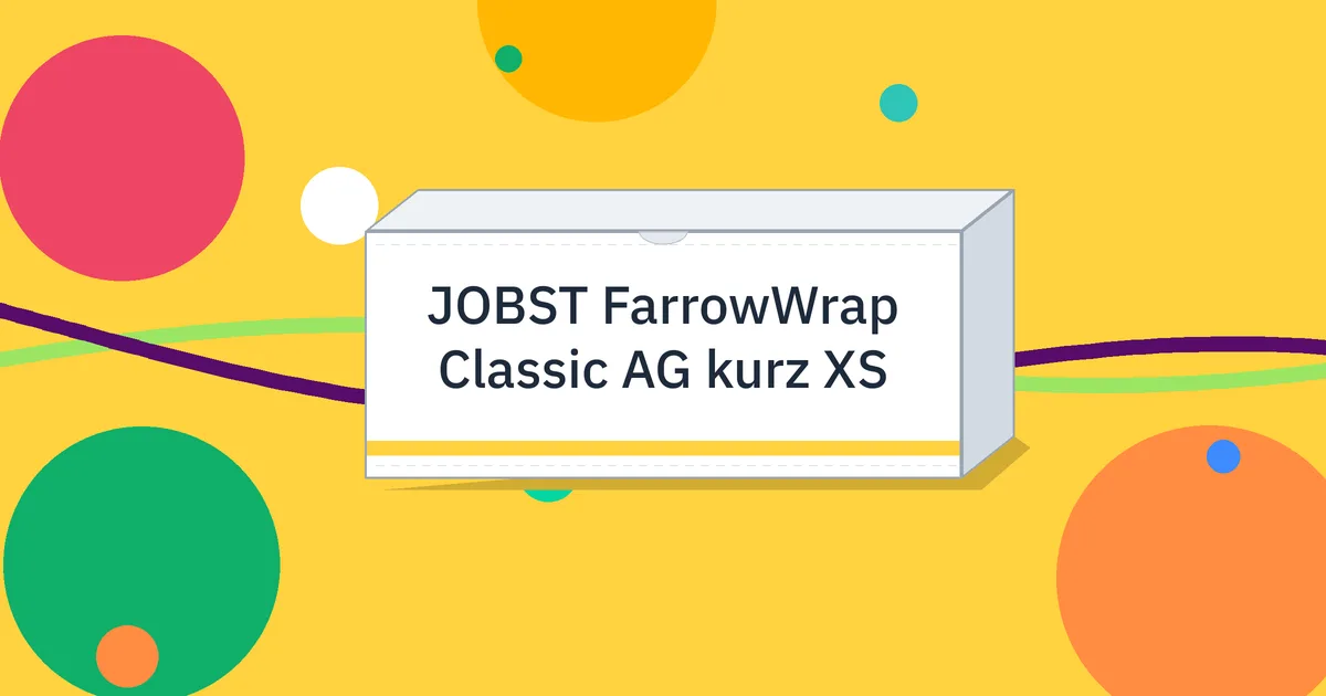 Symbolbild: Packung mit der Aufschrift JOBST FarrowWrap Classic AG kurz XS (PZN 13869716) – Verfügbarkeit und Bezug in Apotheken in Frankfurt am Main