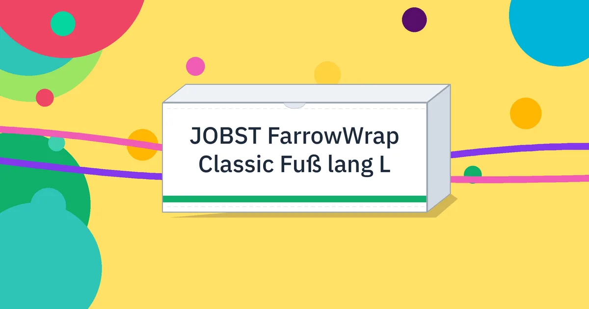 Symbolbild: Packung mit der Aufschrift JOBST FarrowWrap Classic Fuß lang L (PZN 13869544) – Verfügbarkeit und Bezug in Apotheken in Frankfurt am Main