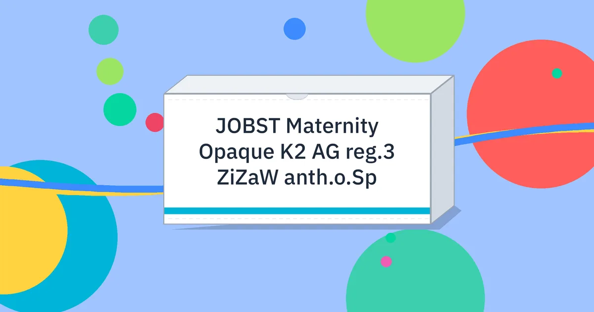 Symbolbild: Packung mit der Aufschrift JOBST Maternity Opaque K2 AG reg.3 ZiZaW anth.o.Sp (PZN 15855919) – Verfügbarkeit und Bezug in Apotheken in Frankfurt am Main